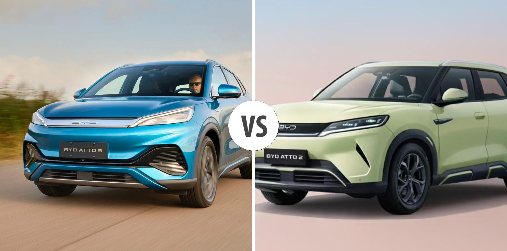 BYD Atto 3 VS BYD Atto 2 - ¿Cuál es mejor? Comparación completa: especificaciones, dimensiones y ...