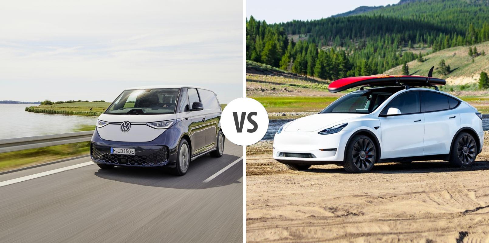 VW ID. Buzz Cargo vs Tesla Model Y comparativa - diferencias, precios y ...
